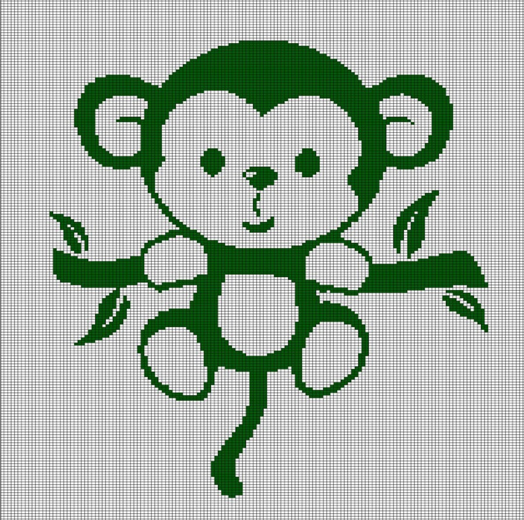 Green Monkey Crochet Afghan Pattern Graph - Etsy