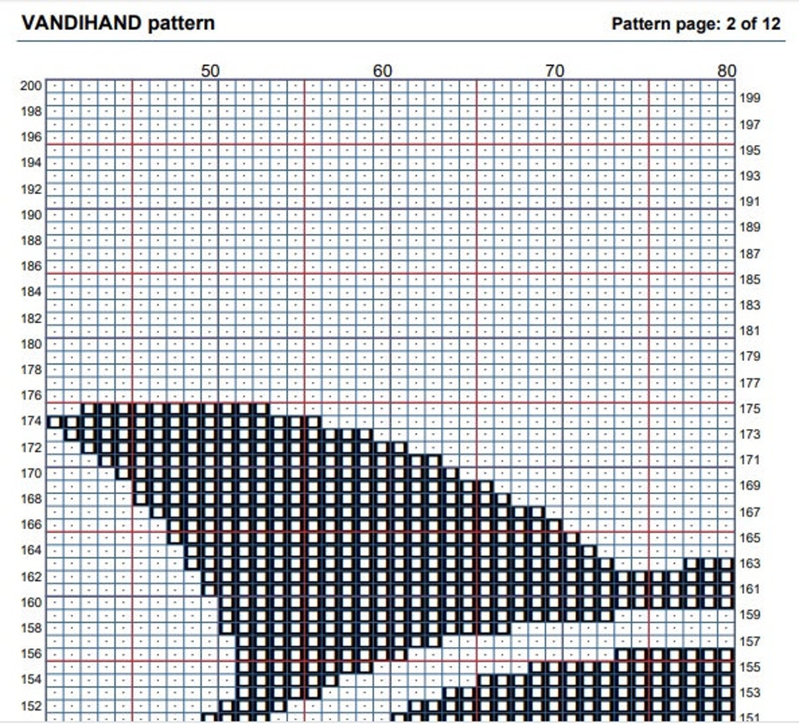 Shark 9 Crochet Afghan Pattern Graph - Etsy