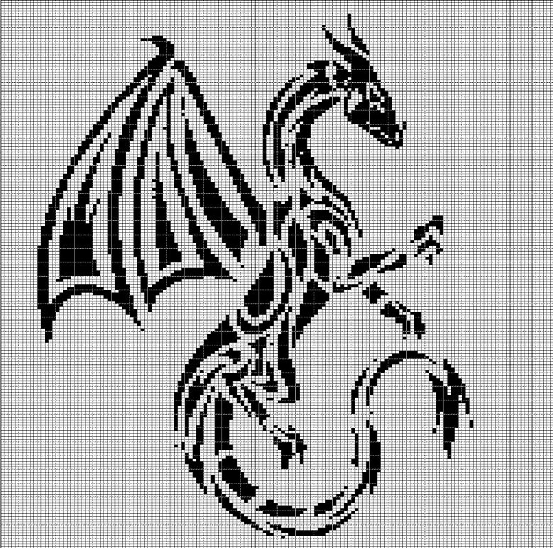 Dragon 2 Crochet Afghan Pattern Graph - Etsy