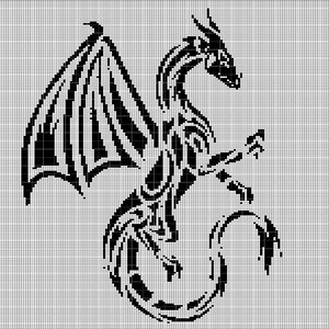 Dragon 2 Crochet Afghan Pattern Graph - Etsy