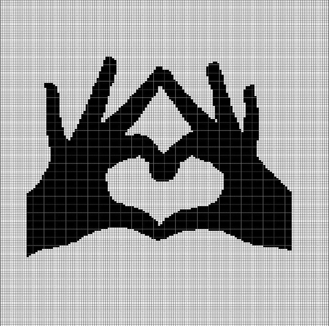 Hand Heart Crochet Afghan Pattern Graph - Etsy