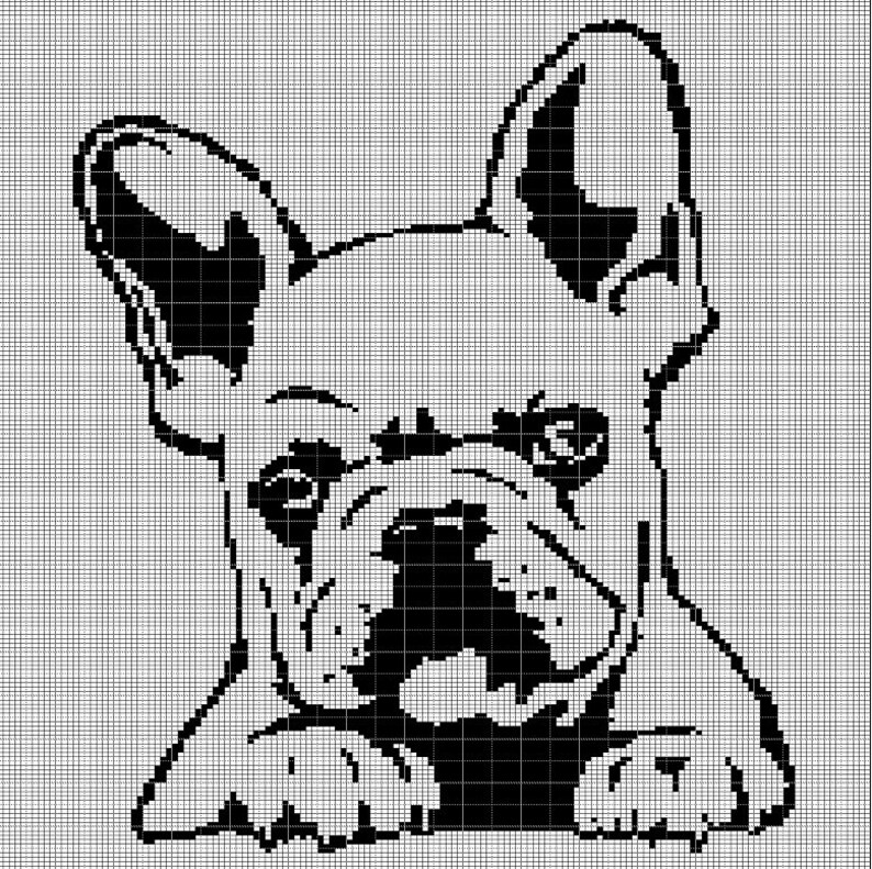 Dog head 8 crochet afghan pattern graph | Etsy