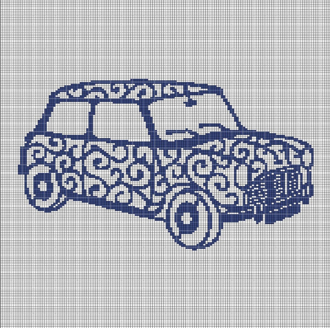 Art Car Crochet Afghan Pattern Graph - Etsy