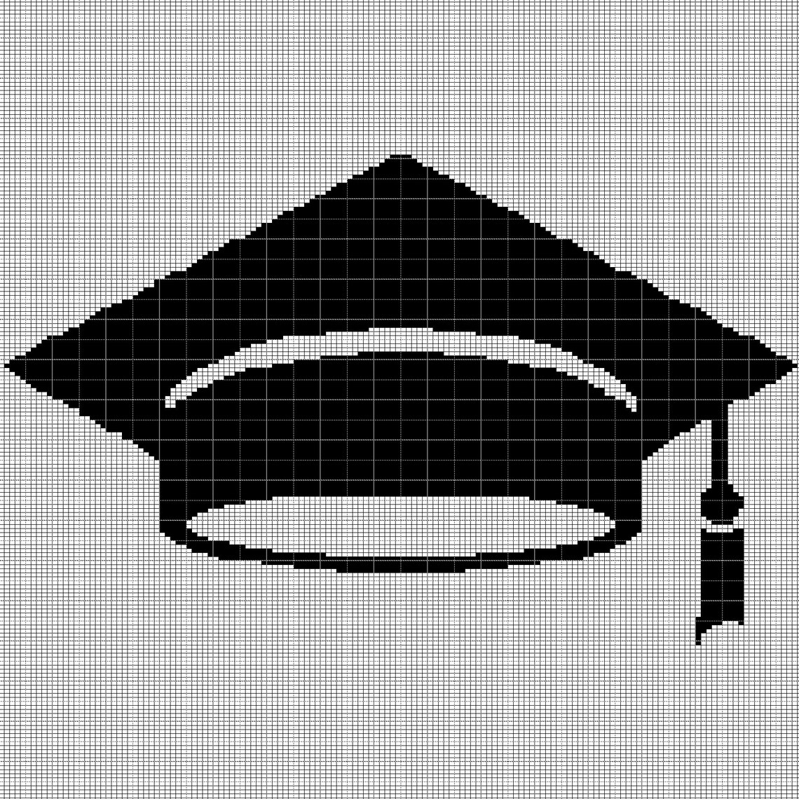 Graduation Hat Crochet Afghan Pattern Graph - Etsy