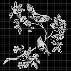 Birds on Branch 2 Crochet Afghan Pattern Graph - Etsy