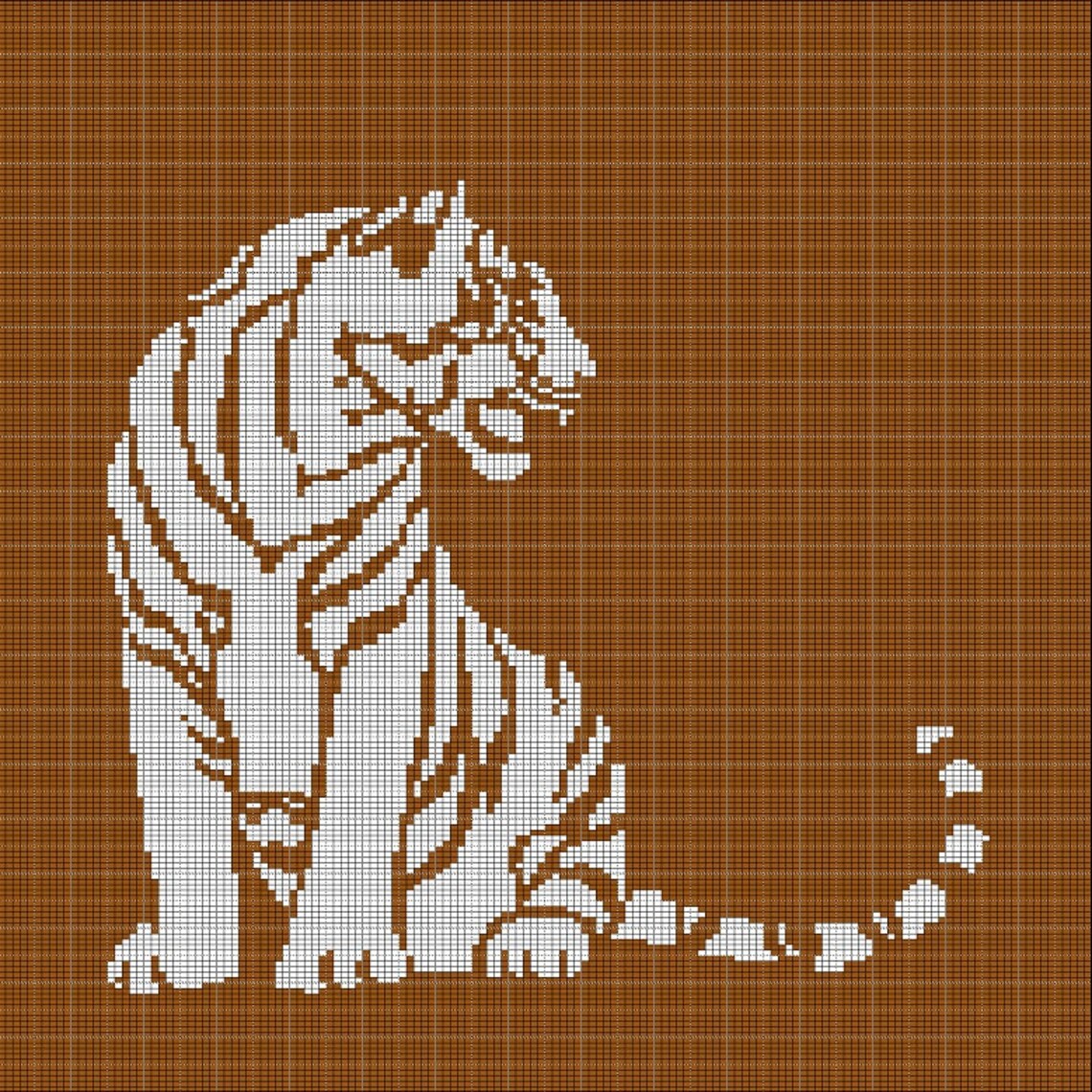 Tiger Crochet Afghan Pattern Graph - Etsy