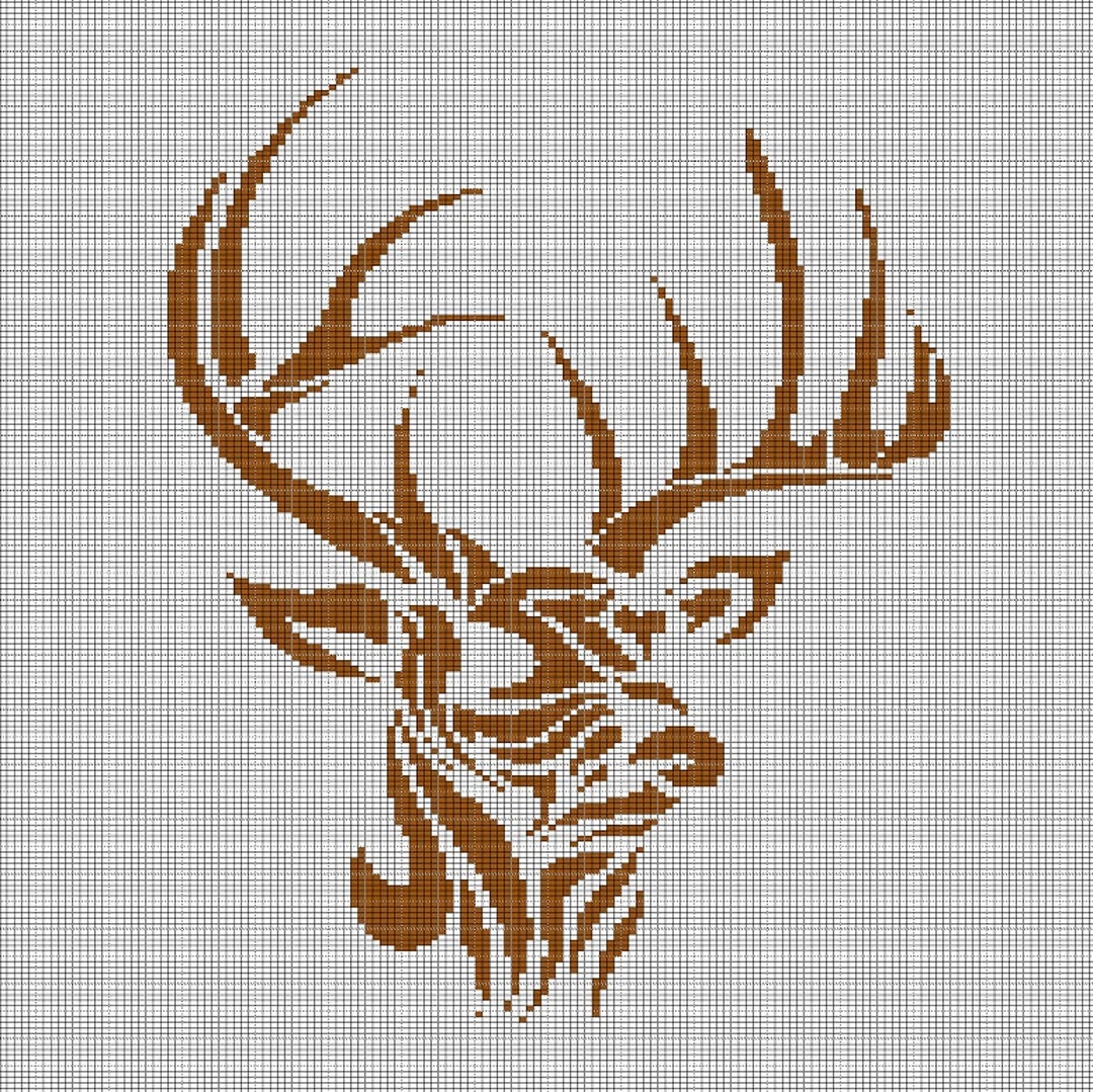 Deer Head 4 Crochet Afghan Pattern Graph - Etsy