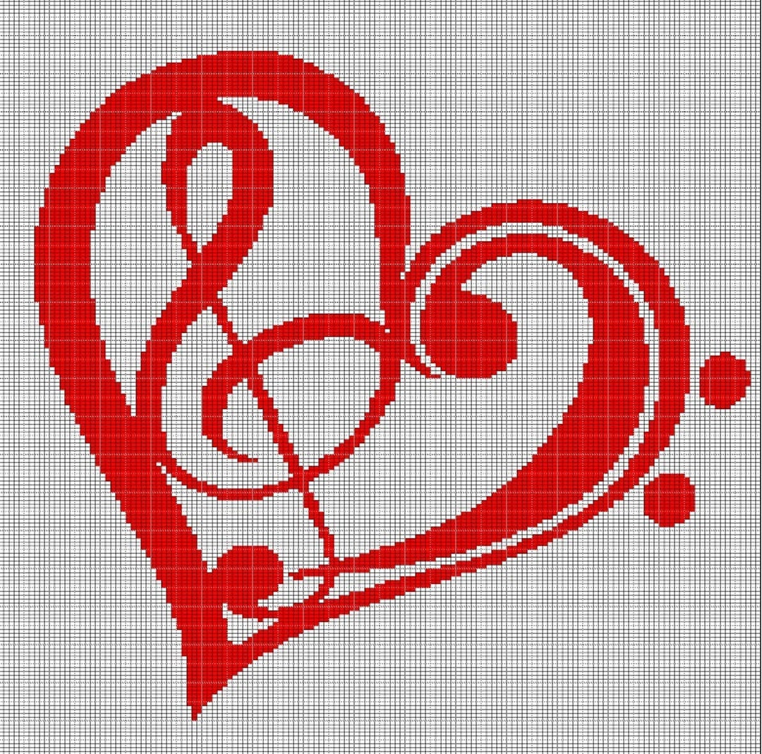 Love Music 2 Crochet Afghan Pattern Graph - Etsy
