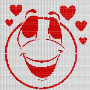 Love Face Crochet Afghan Pattern Graph - Etsy