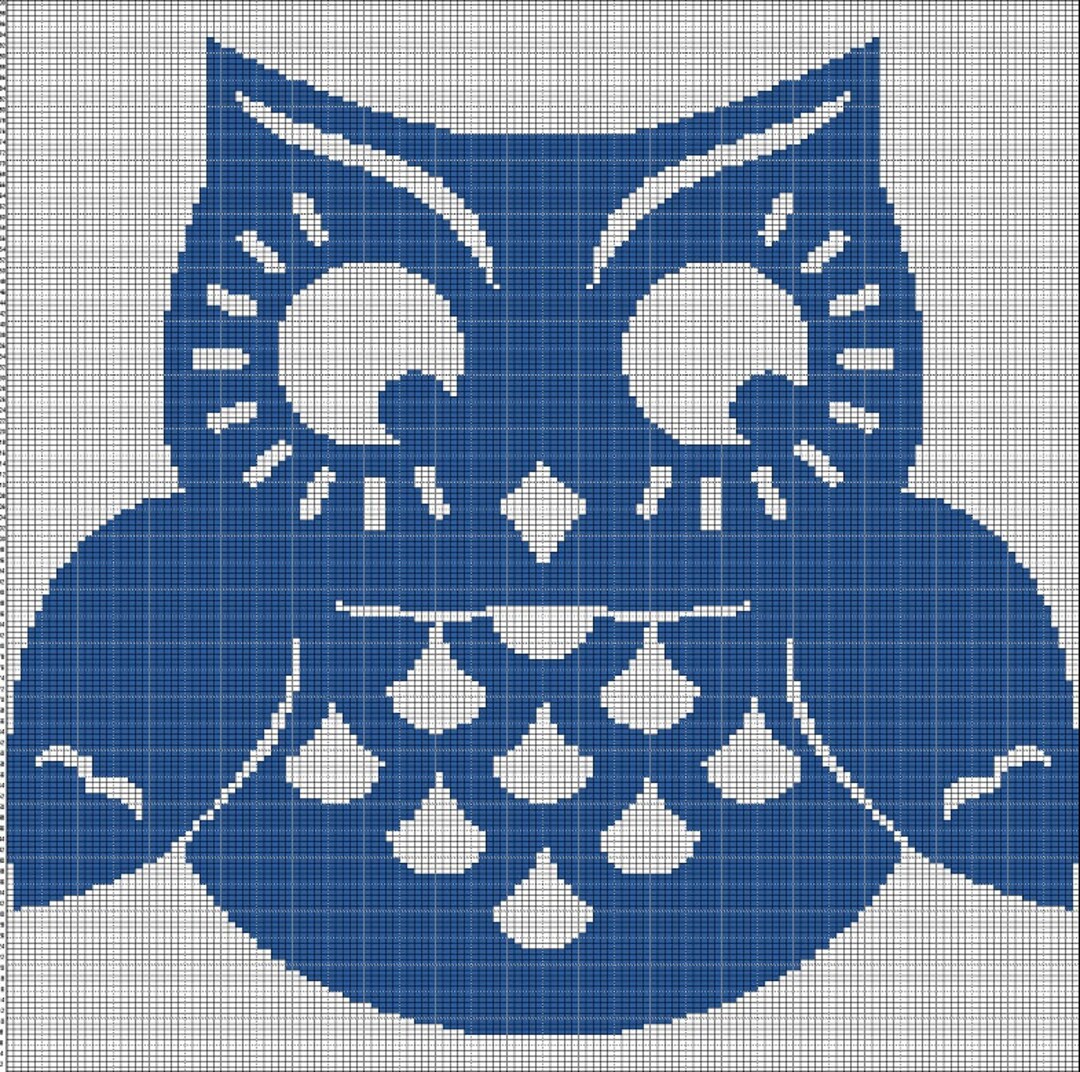 Blue Owl Crochet Afghan Pattern Graph - Etsy