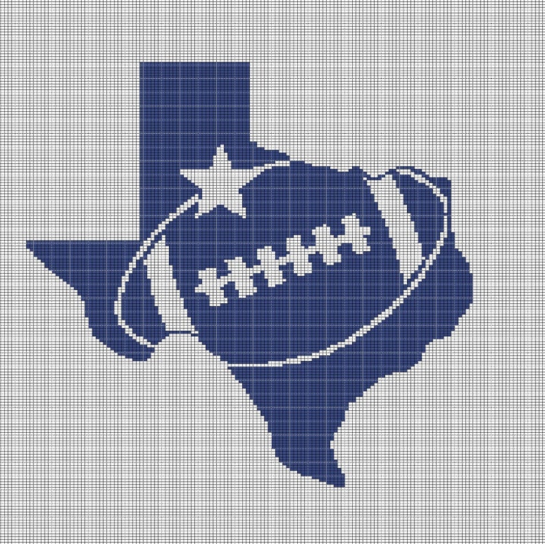 Texas Football Crochet Afghan Pattern Graph - Etsy