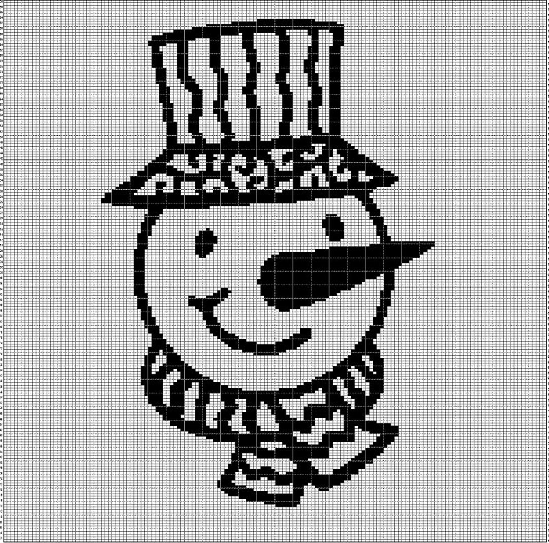 Snowman Head 2 Crochet Afghan Pattern Graph - Etsy