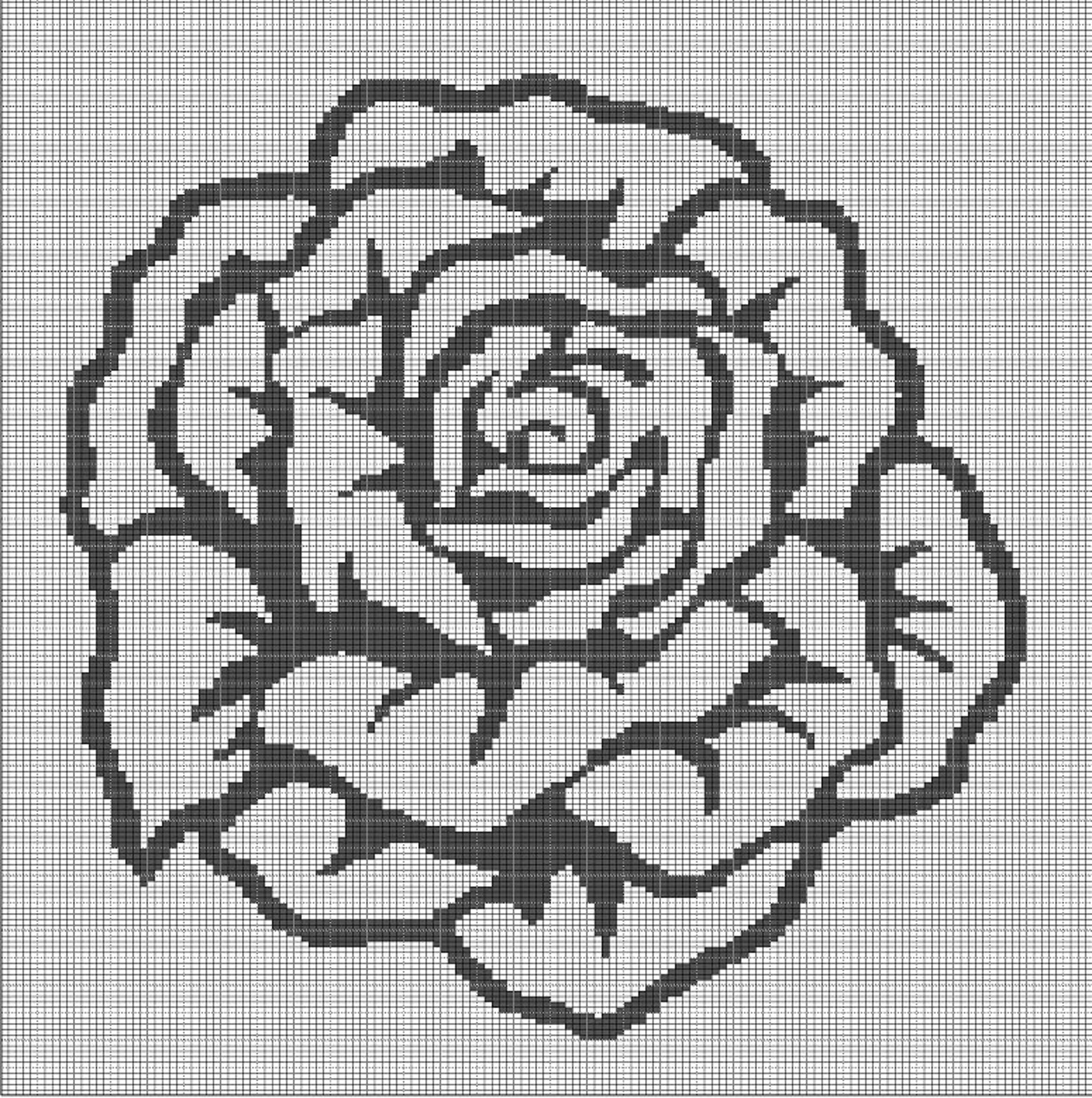 Rose 3 Crochet Afghan Pattern Graph - Etsy