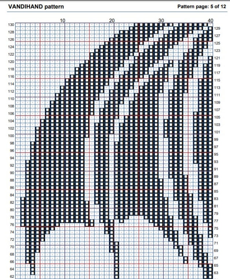 Dragon 5 Crochet Afghan Pattern Graph - Etsy