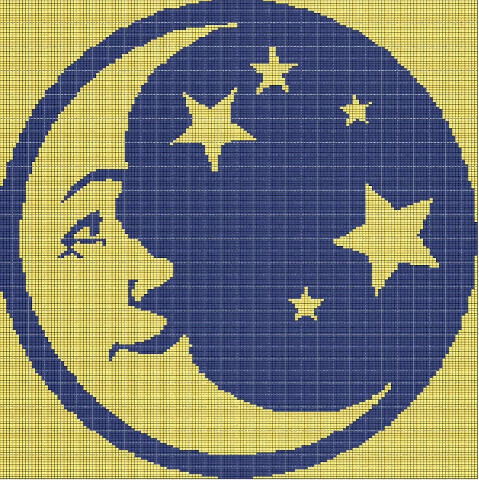Moon and Stars Crochet Afghan Pattern Graph - Etsy