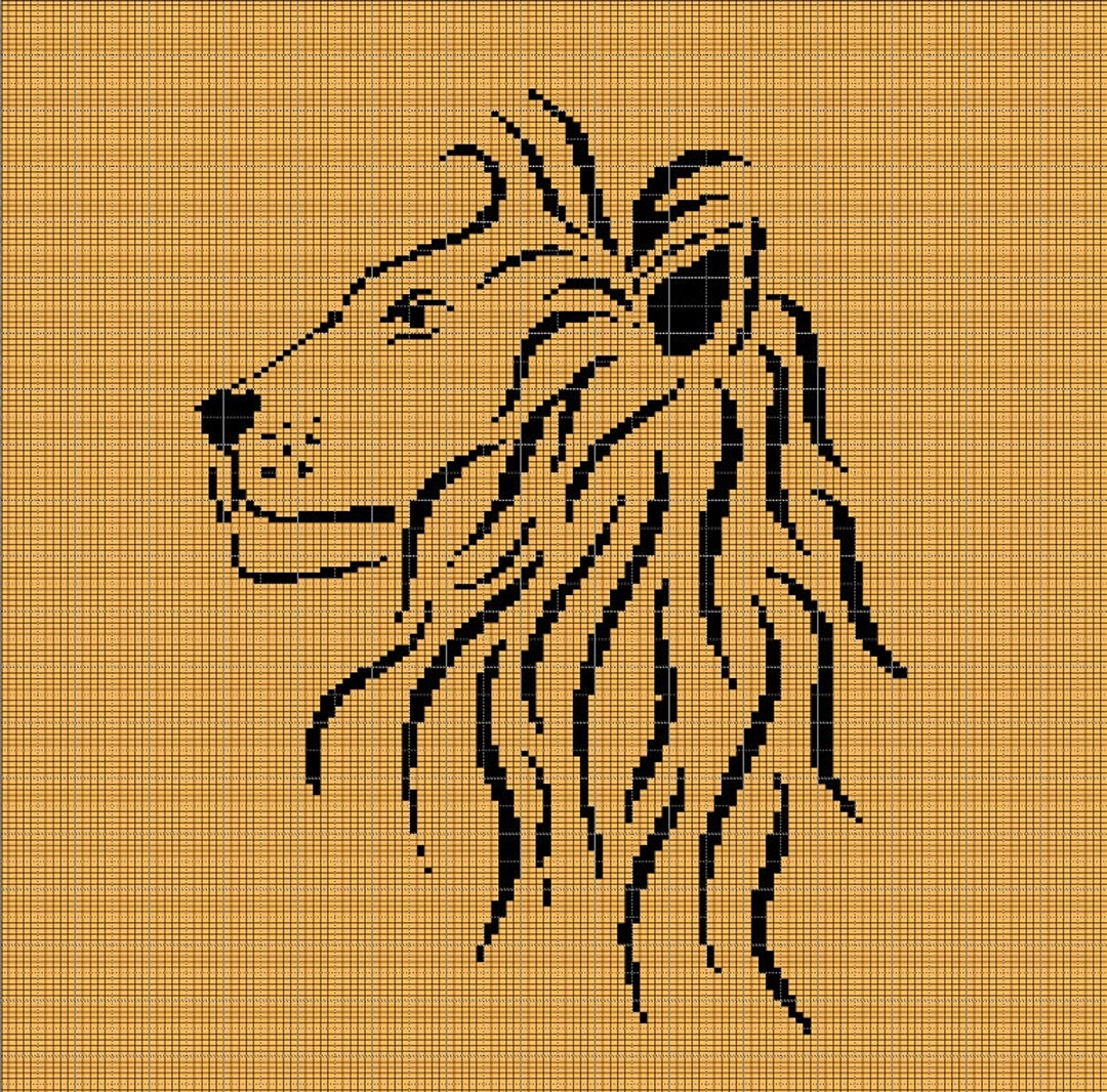 Lion Head 5 Crochet Afghan Pattern Graph - Etsy