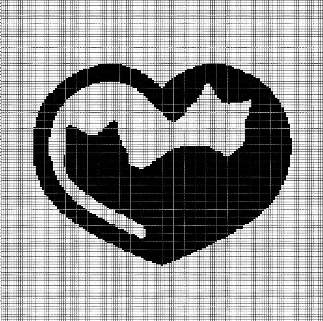 Cats in Heart Crochet Afghan Pattern Graph - Etsy