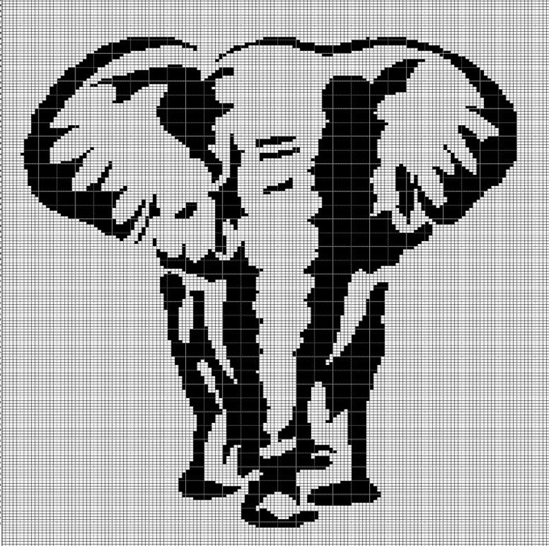 Elephant Crochet Afghan Pattern Graph - Etsy
