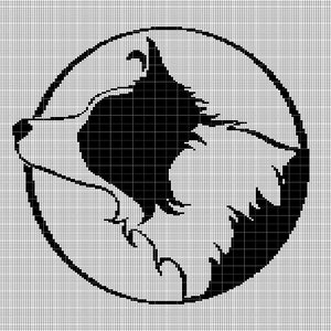 Collie Dog Head Crochet Afghan Pattern Graph - Etsy