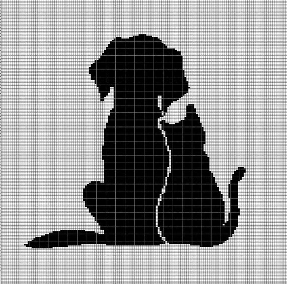 Dog Cat Friendship Crochet Afghan Pattern Graph | Etsy