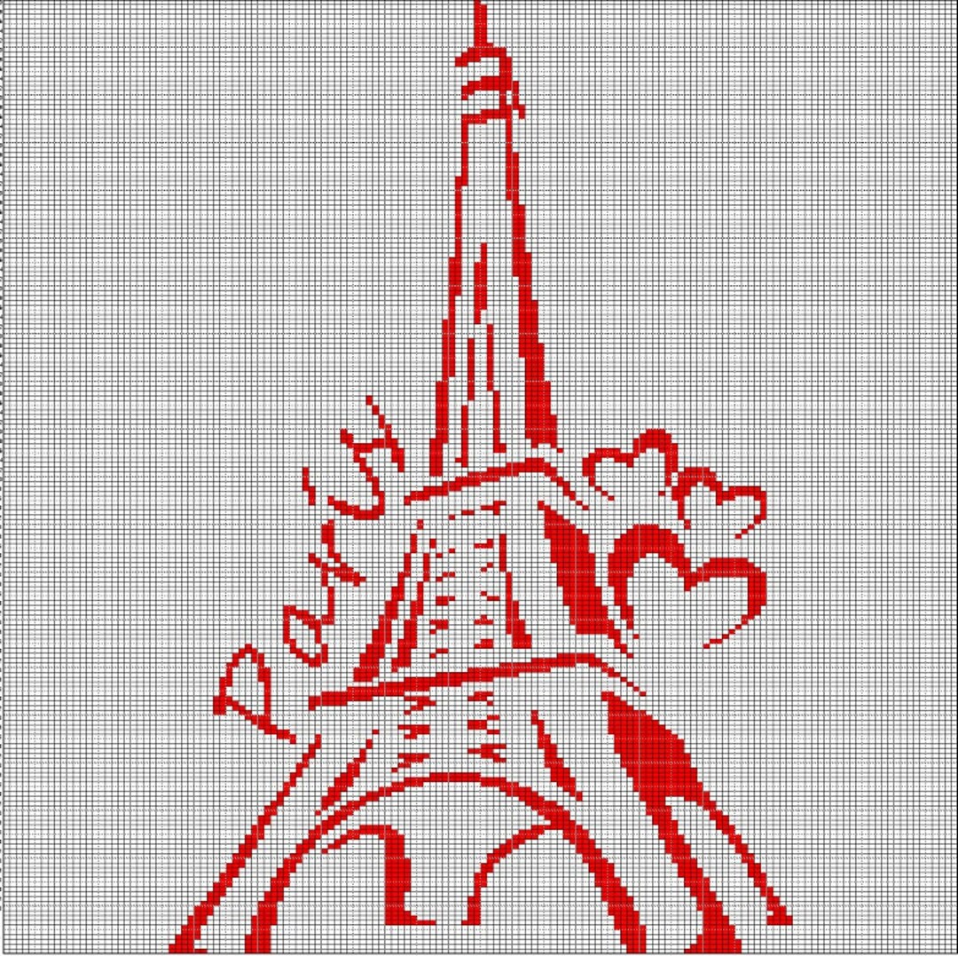 Paris Love Crochet Afghan Pattern Graph - Etsy