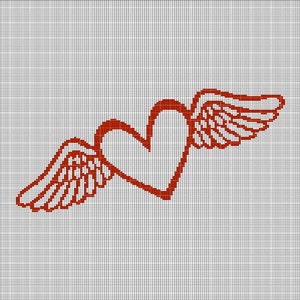 Angel Heart Crochet Afghan Pattern Graph - Etsy