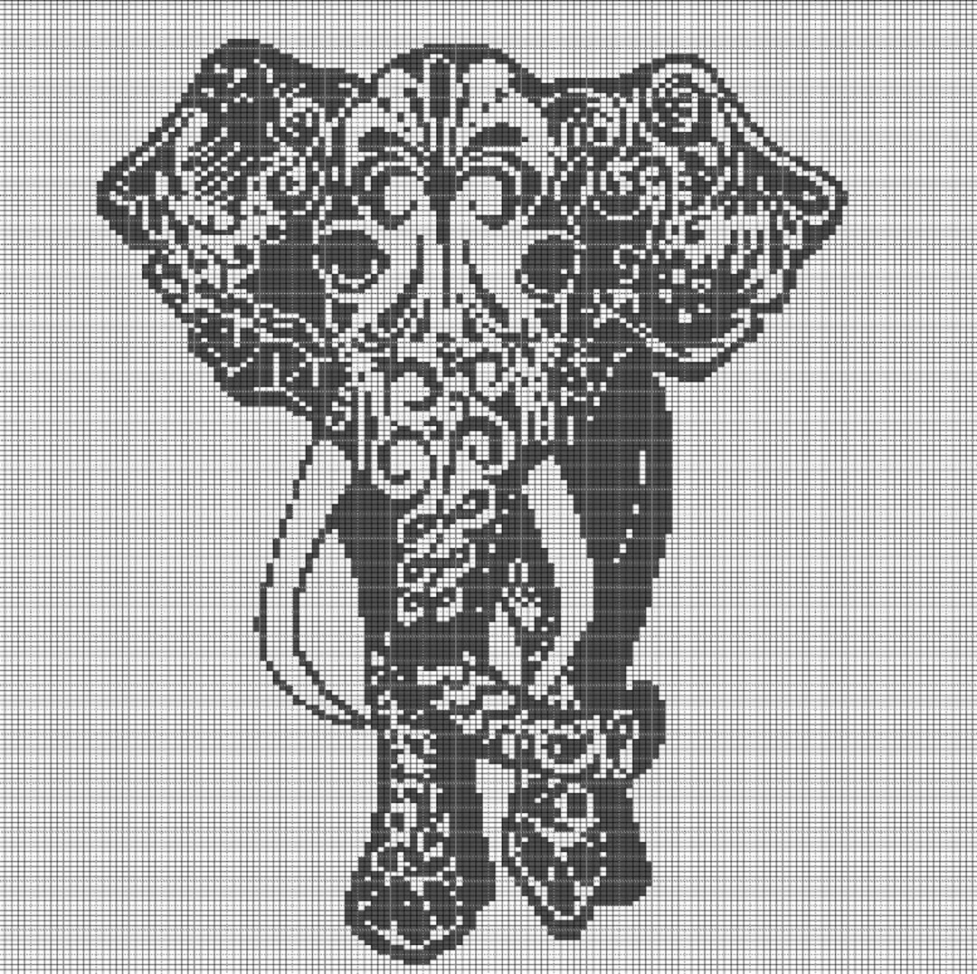 Art Elephant 3 Crochet Afghan Pattern Graph - Etsy