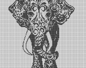 Elephant Crochet Afghan Pattern Graph - Etsy