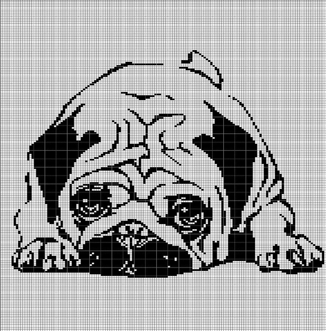 Mops 2 Crochet Afghan Pattern Graph - Etsy UK