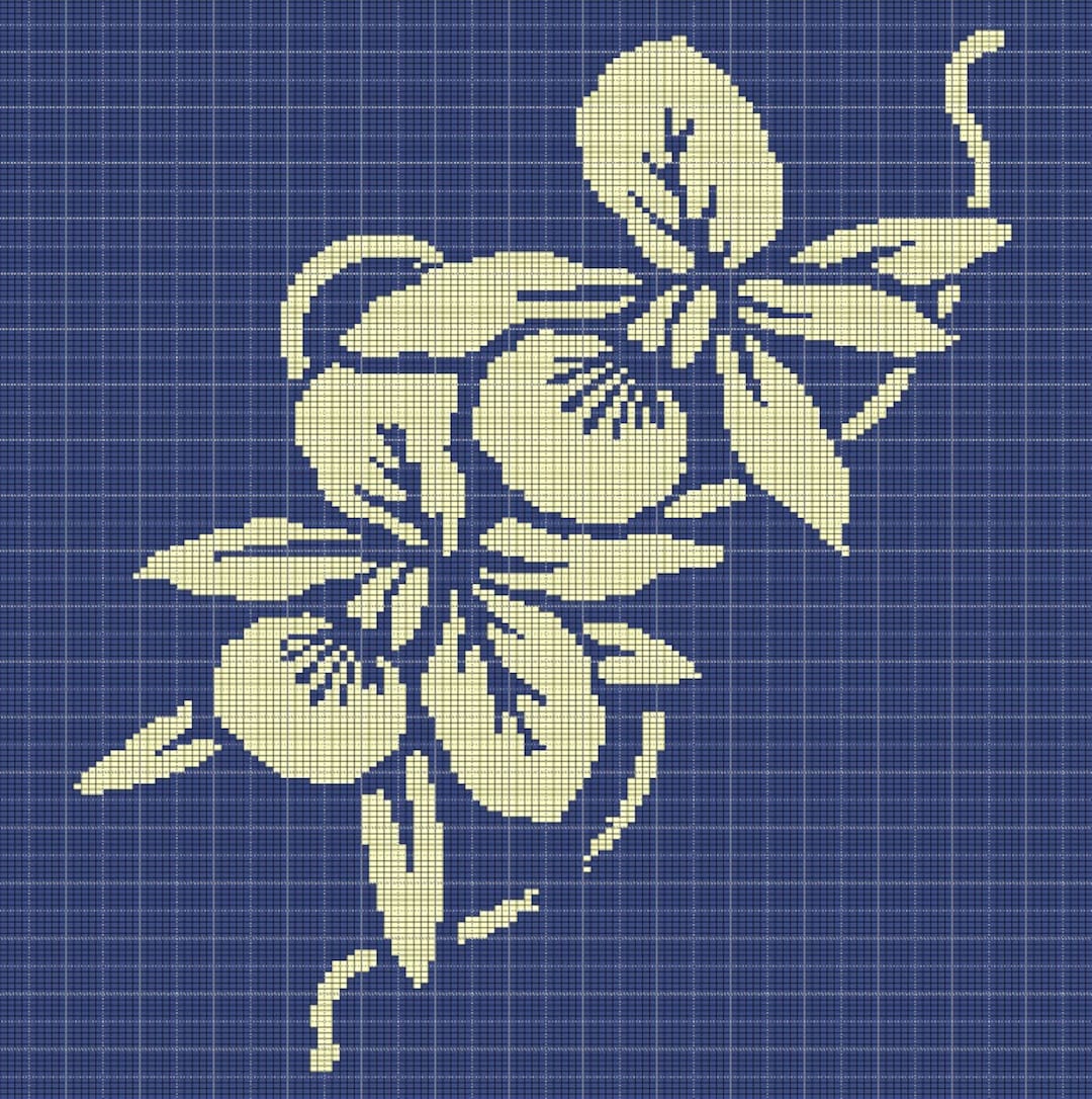 Orchids Crochet Afghan Pattern Graph - Etsy