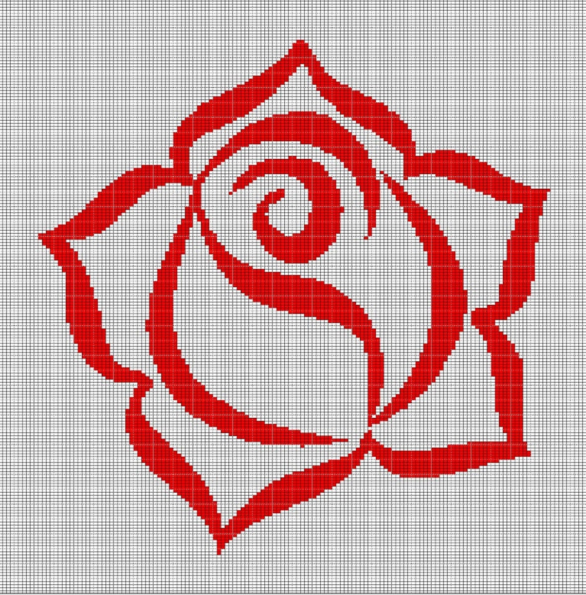 Rose 4 Crochet Afghan Pattern Graph | Etsy