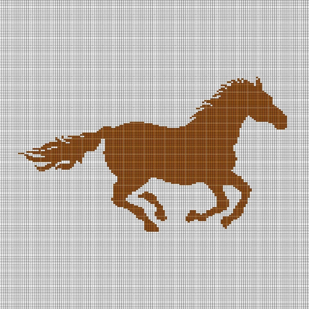 Running Horse 5 Crochet Afghan Pattern Graph - Etsy