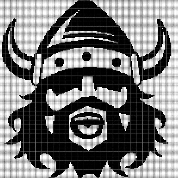 Viking Face Crochet Afghan Pattern Graph - Etsy