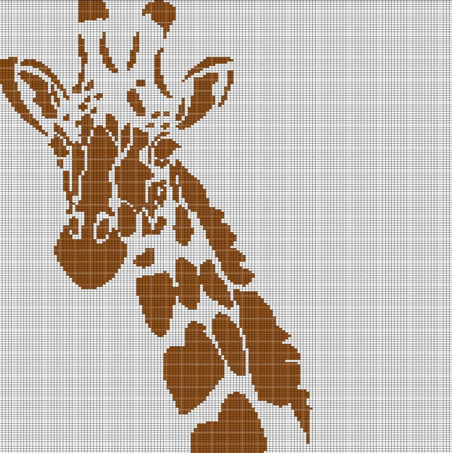 Giraffe Head Crochet Afghan Pattern Graph - Etsy