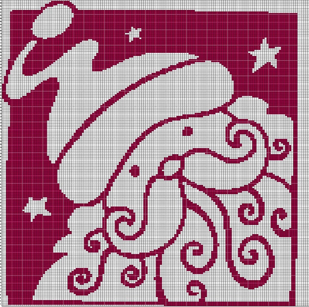 Santa Claus Crochet Afghan Pattern Graph - Etsy
