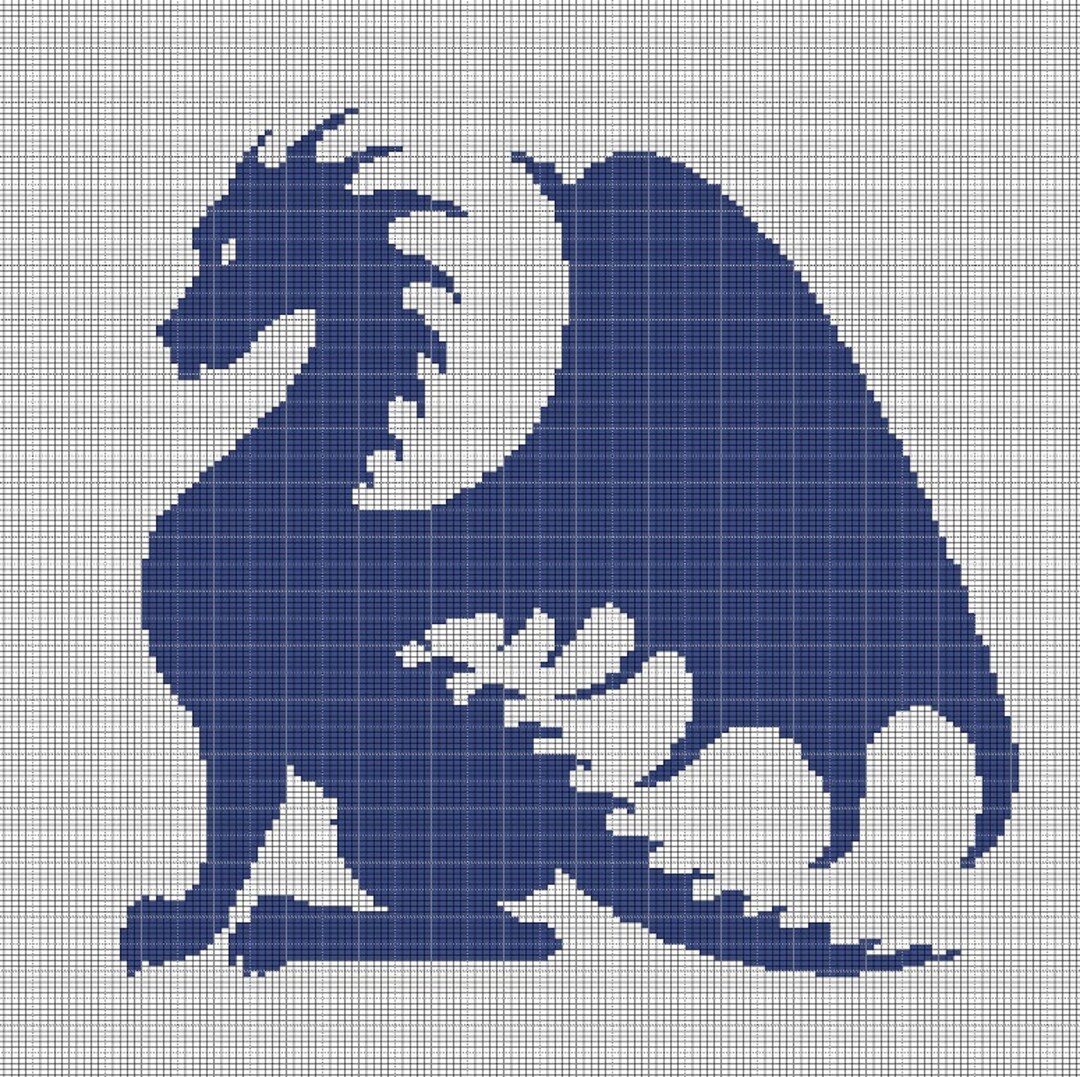 Blue Dragon Crochet Afghan Pattern Graph - Etsy