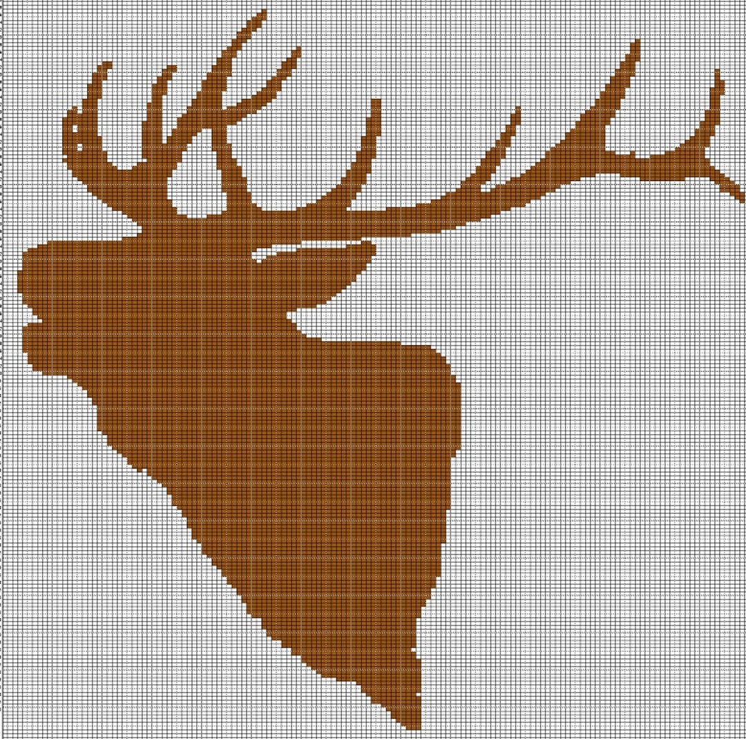 Deer Head 8 Crochet Afghan Pattern Graph - Etsy