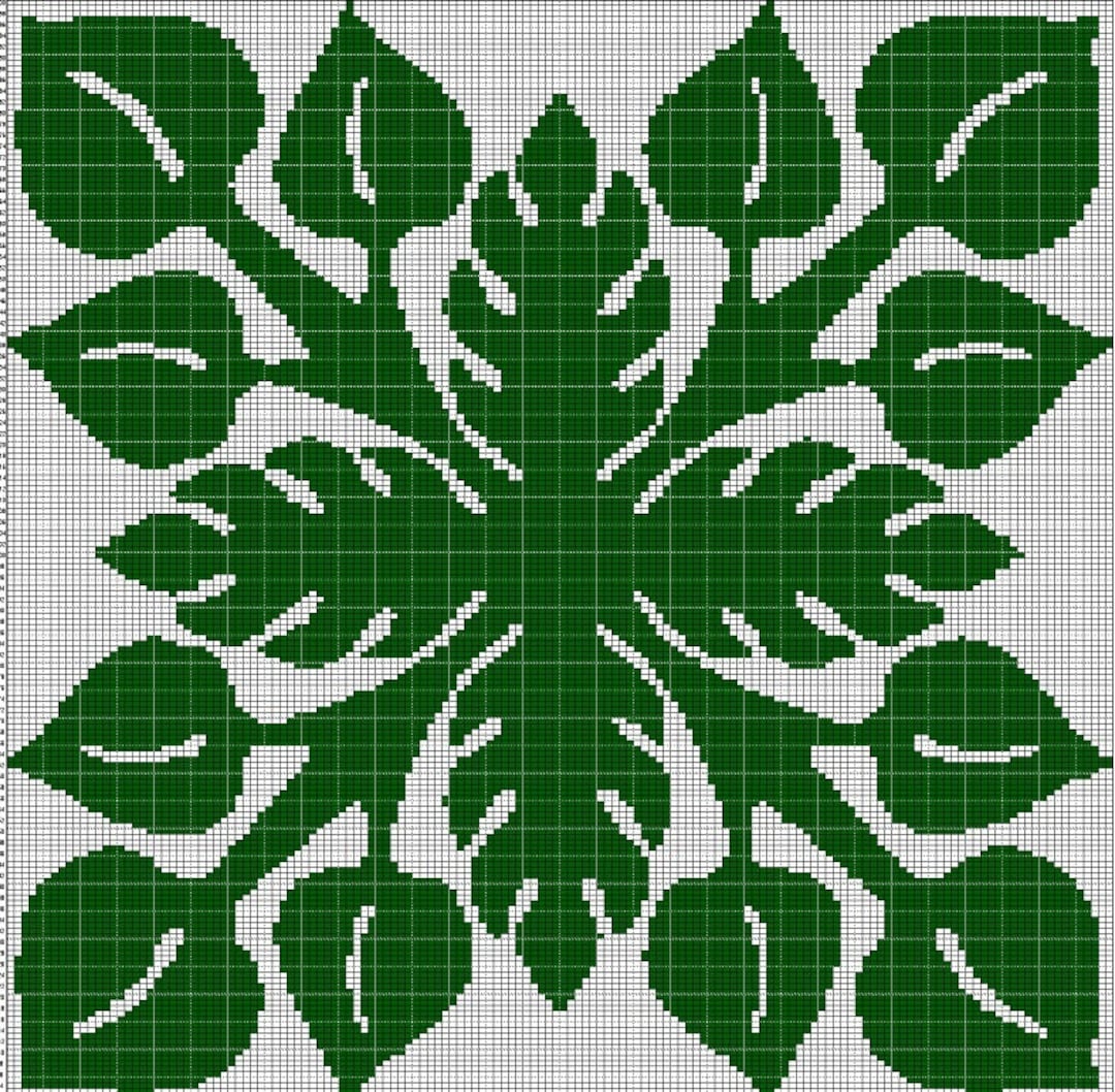 Leaves 6 Crochet Afghan Pattern Graph - Etsy