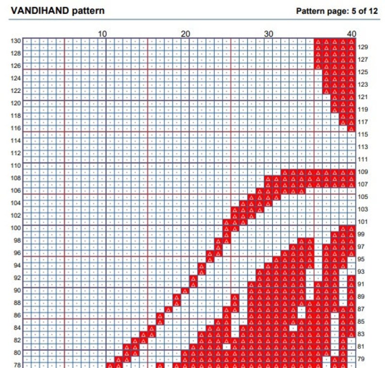 Red Rose 2 Crochet Afghan Pattern Graph | Etsy