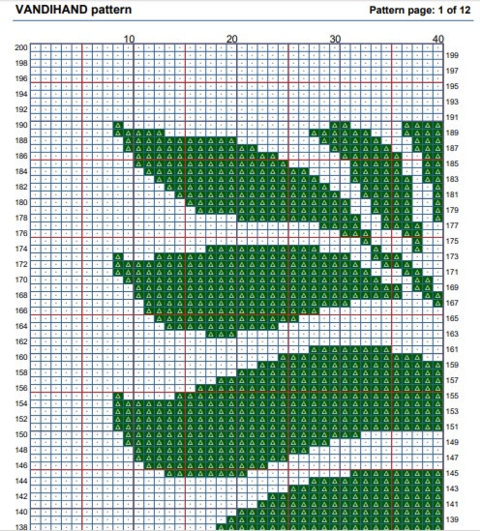 Leaf Crochet Afghan Pattern Graph - Etsy