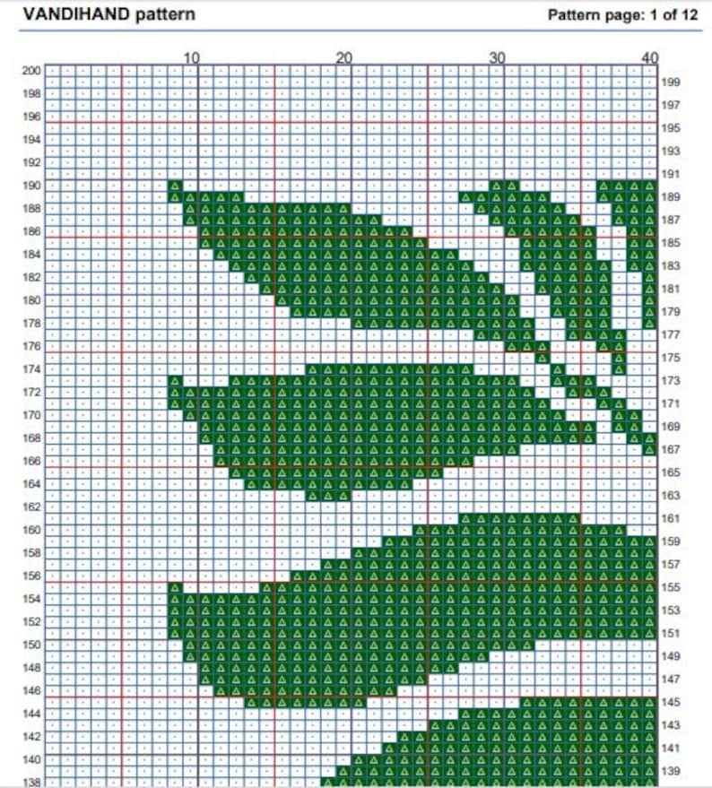 Leaf Crochet Afghan Pattern Graph - Etsy