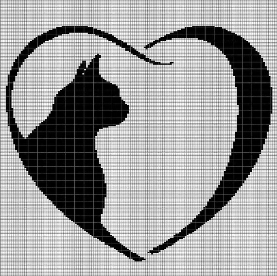 Love Cat 5 Crochet Afghan Pattern Graph | Etsy