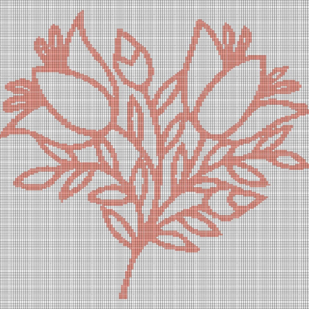 Tulips 2 Crochet Afghan Pattern Graph - Etsy