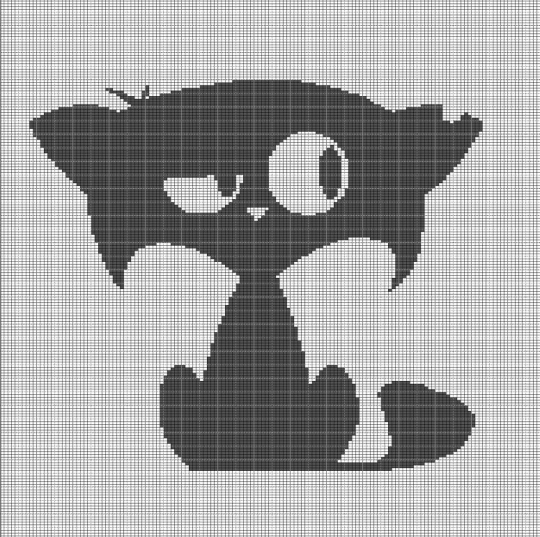 Gray Cat 2 Crochet Afghan Pattern Graph - Etsy