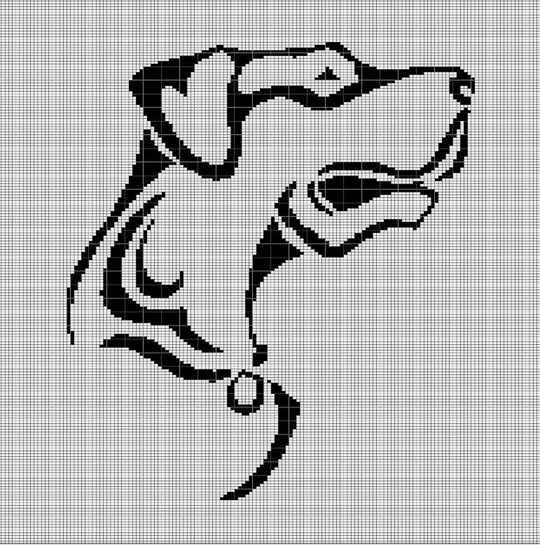 Dog Head 4 Crochet Afghan Pattern Graph - Etsy