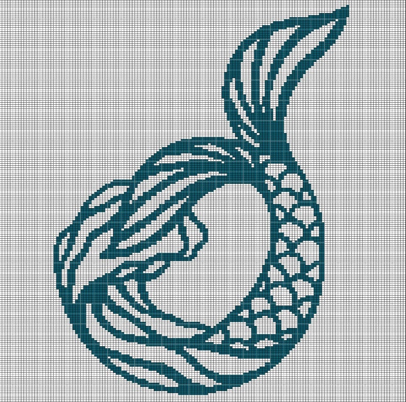 Mermaid 2 Crochet Afghan Pattern Graph - Etsy