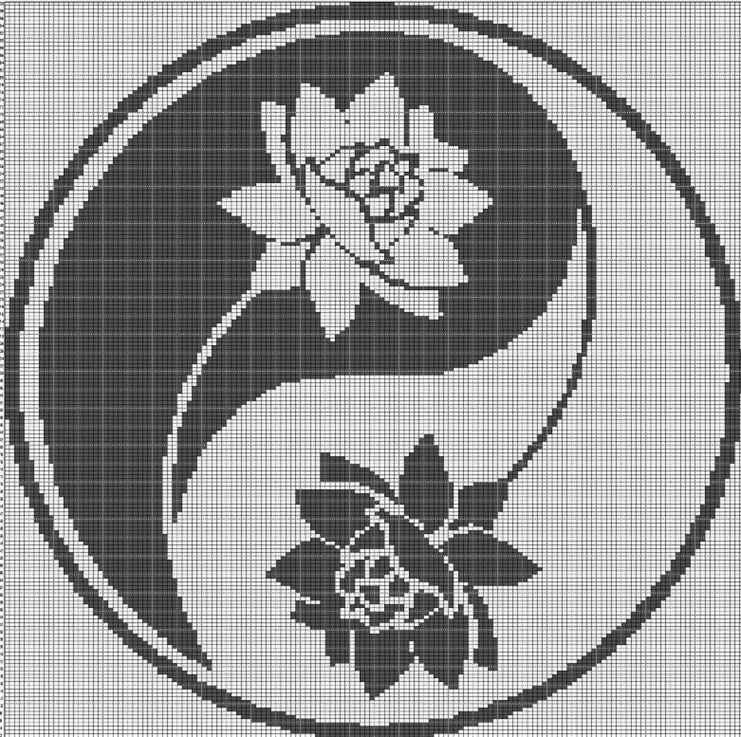 Yin Yang Water Lily Crochet Afghan Pattern Graph - Etsy