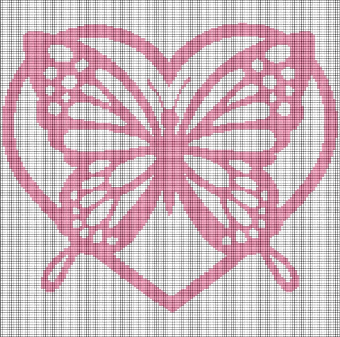 Love Butterfly Crochet Afghan Pattern Graph - Etsy