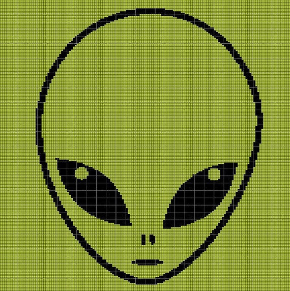 Alien Head Crochet Afghan Pattern Graph | Etsy