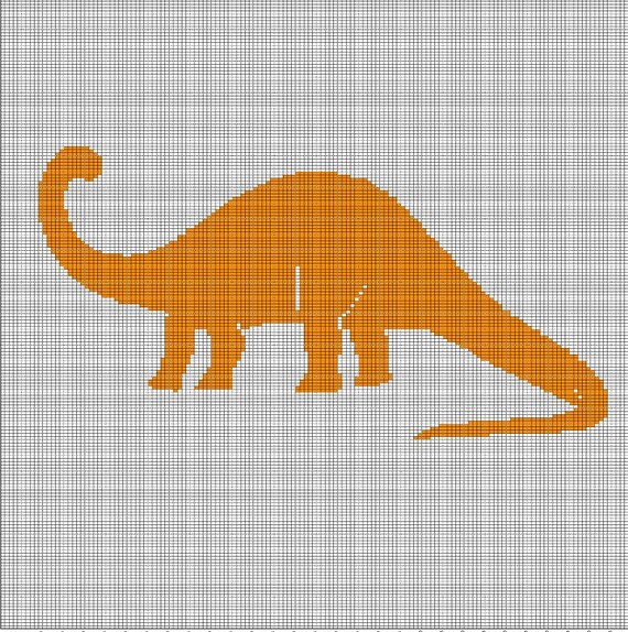 Dinosaur 3 Crochet Afghan Pattern Graph - Etsy